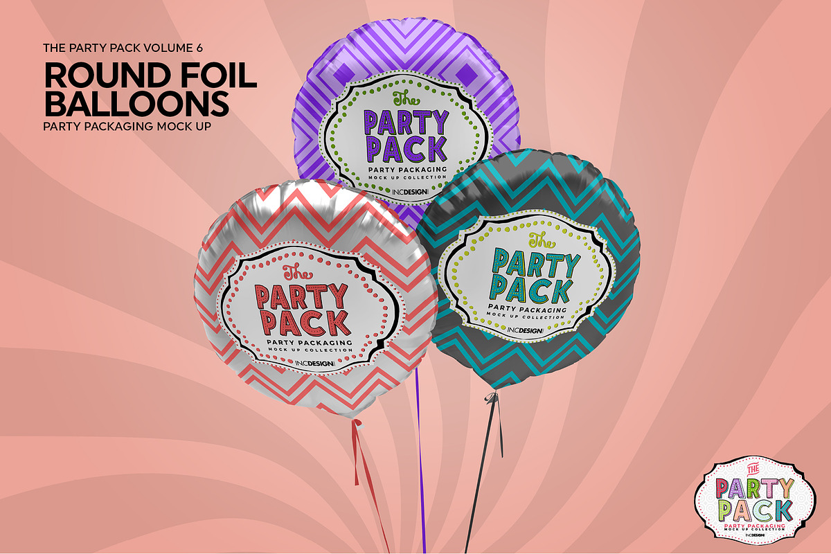 Round Foil Balloons Mockup, a Product Mockup by INCDesign | Creative Market