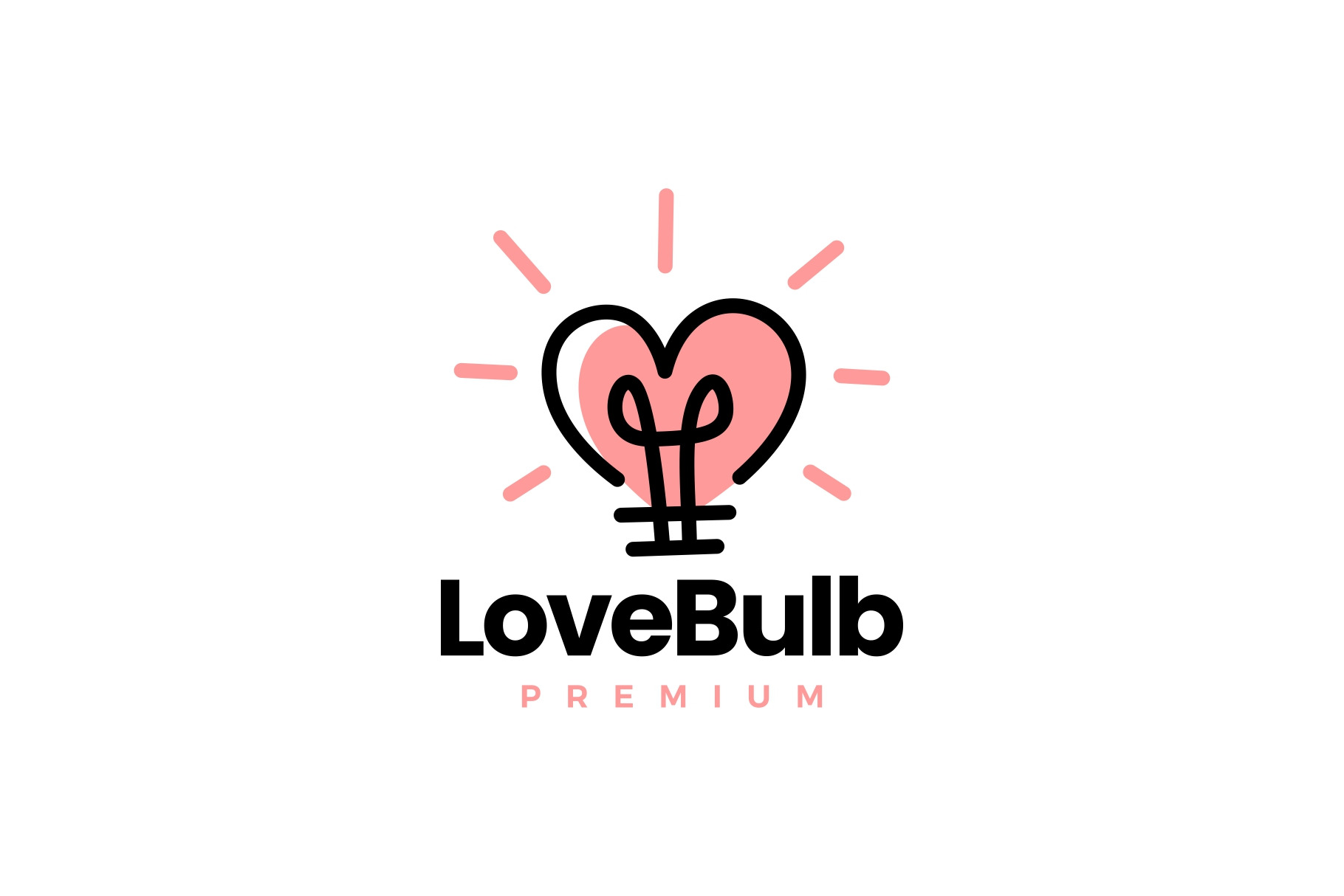 love bulb lamp idea smart heart logo, a Branding & Logo Template by vastard