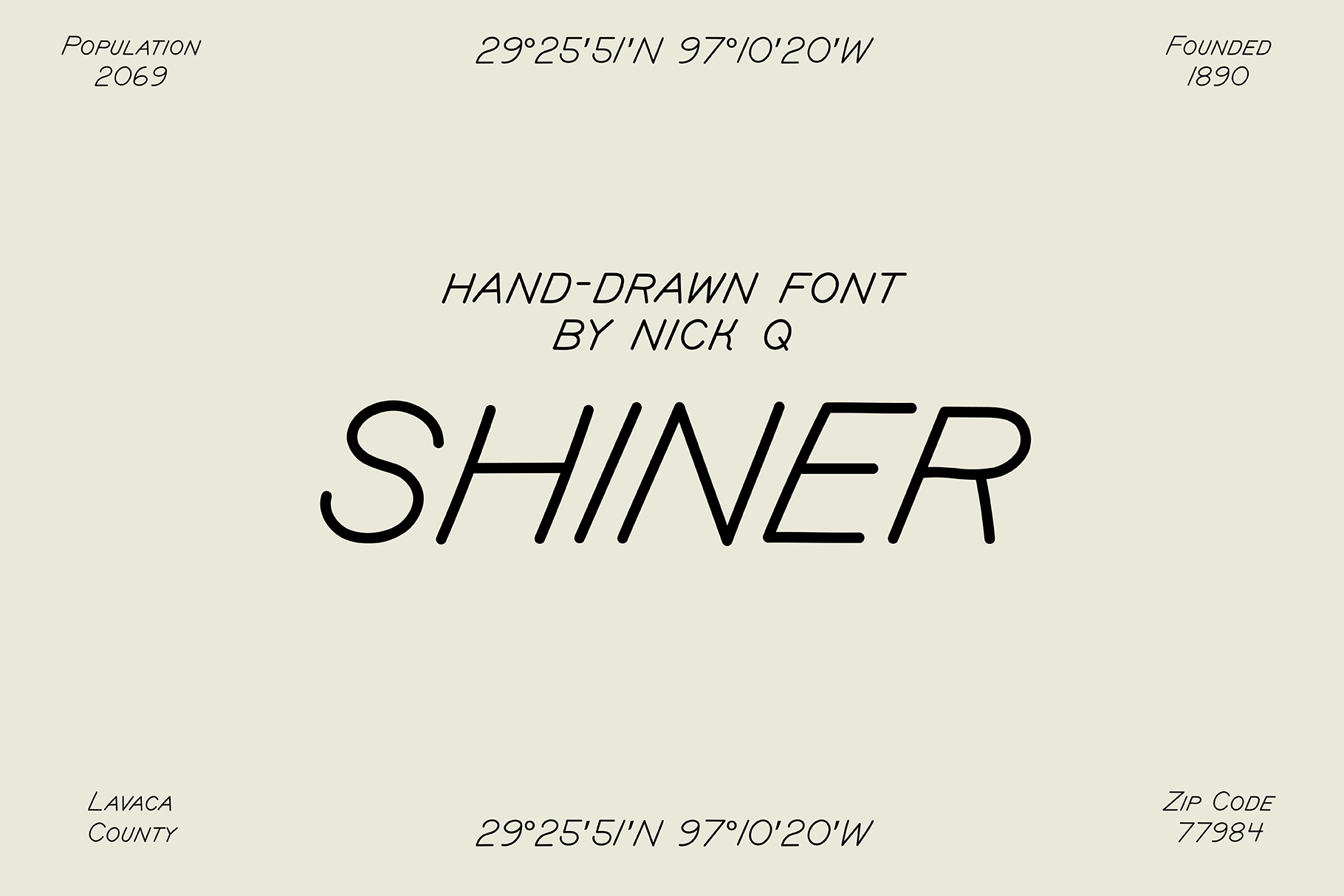 Shiner Hand Drawn Font, a Font by nickqtx