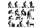 Cleaner Cleaning Washing Chore House | Icons ~ Creative Market