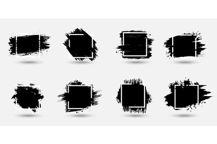 Grunge brush with gold frame, a Texture Illustration by ArtBackground