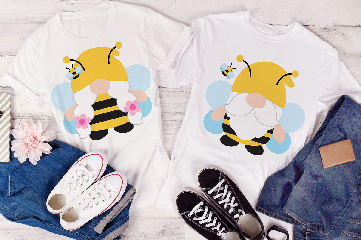 Gnomes Honey Bee Flat Clipart, an Animal Illustration by Noey smiley