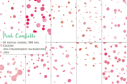 Pastel Confetti Digital Paper, a Pattern Graphic by TeaBerry