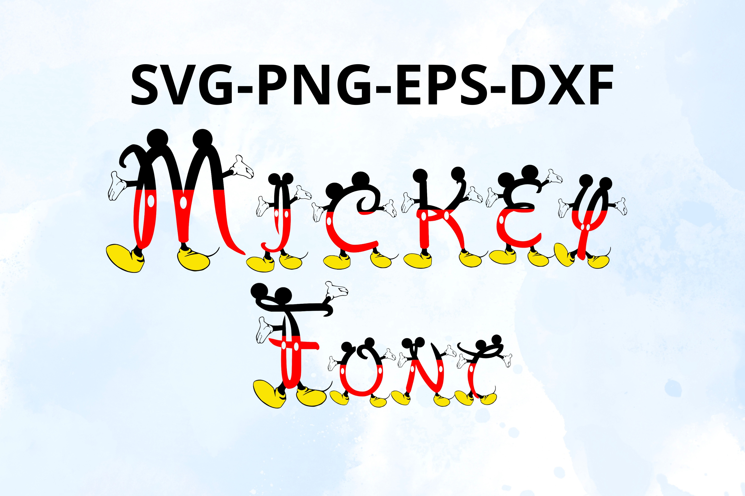 Mickey Font in SVG-EPS-PNG-DXF, a Symbol Font by Personalized1926