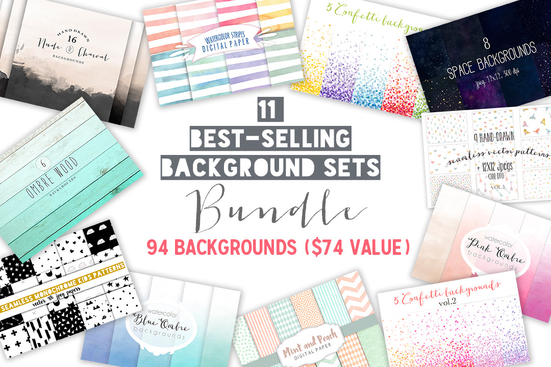 Best-selling backgrounds Bundle, a Pattern Graphic by Katie Lisker