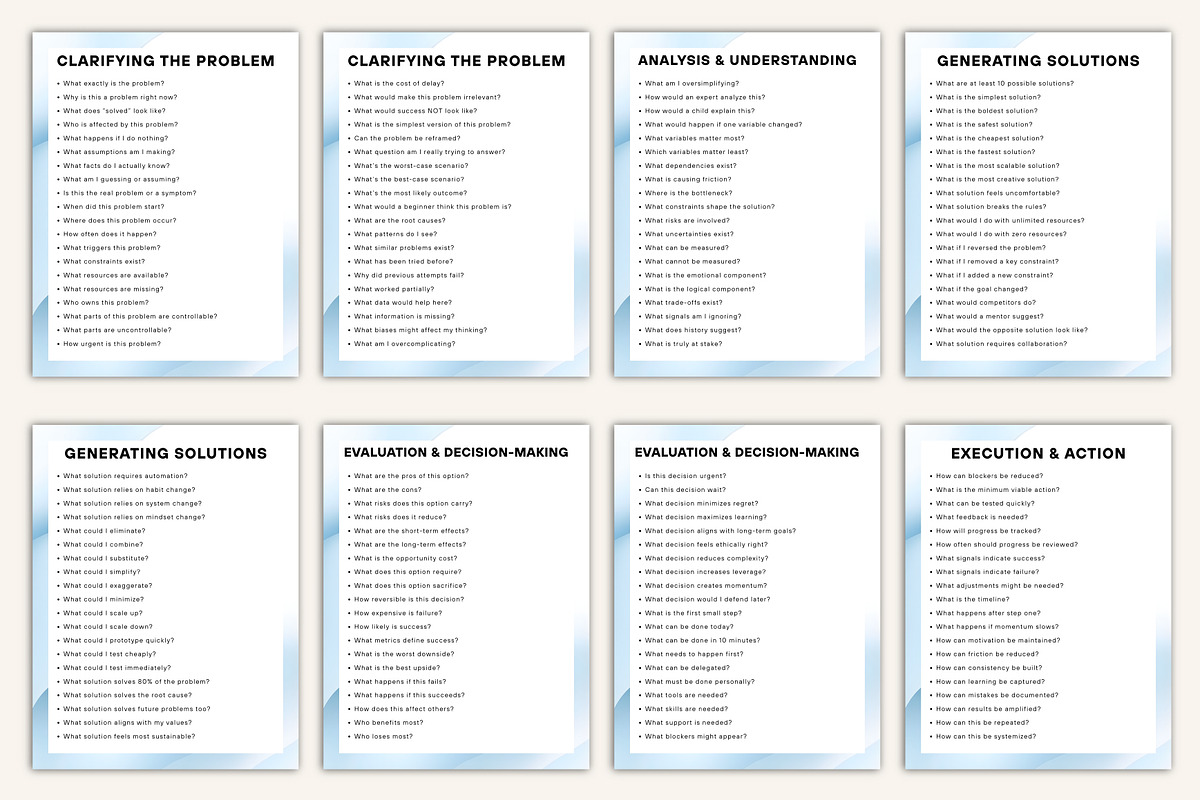 1000+ Problem Solving AI Prompts, a Stationery Template by Designmela01