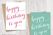 Script Happy Birthday Cards, a Card Template by Prime Meridian Paper