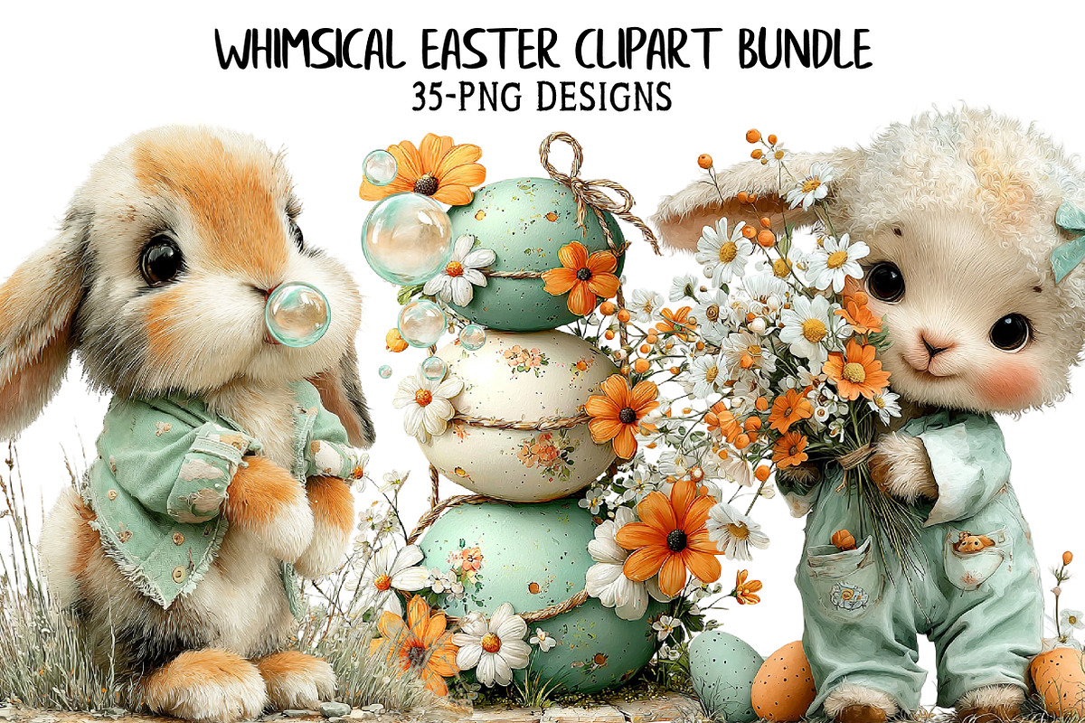 Whimsical Easter Clipart, an Illustration by Daily.Designs