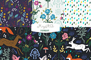 Mystic Forest patterns EPS, a Pattern Graphic by sabinar