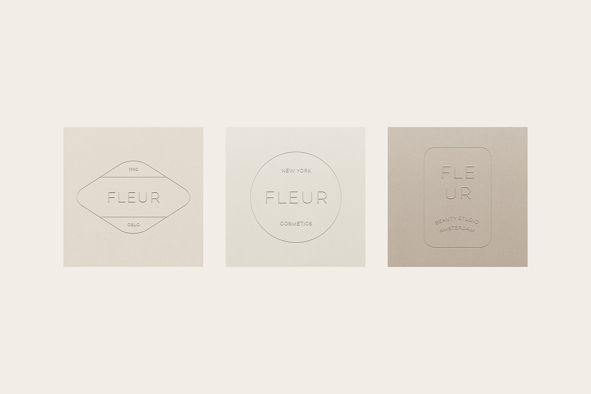 Fleur Minimal Logo Kit Ai Eps Psd, a Branding & Logo Template by Feel This