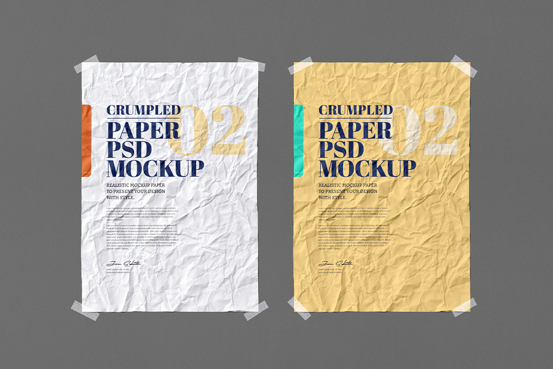 Crumpled Paper Mockup, a Product Mockup by Avelina Studio