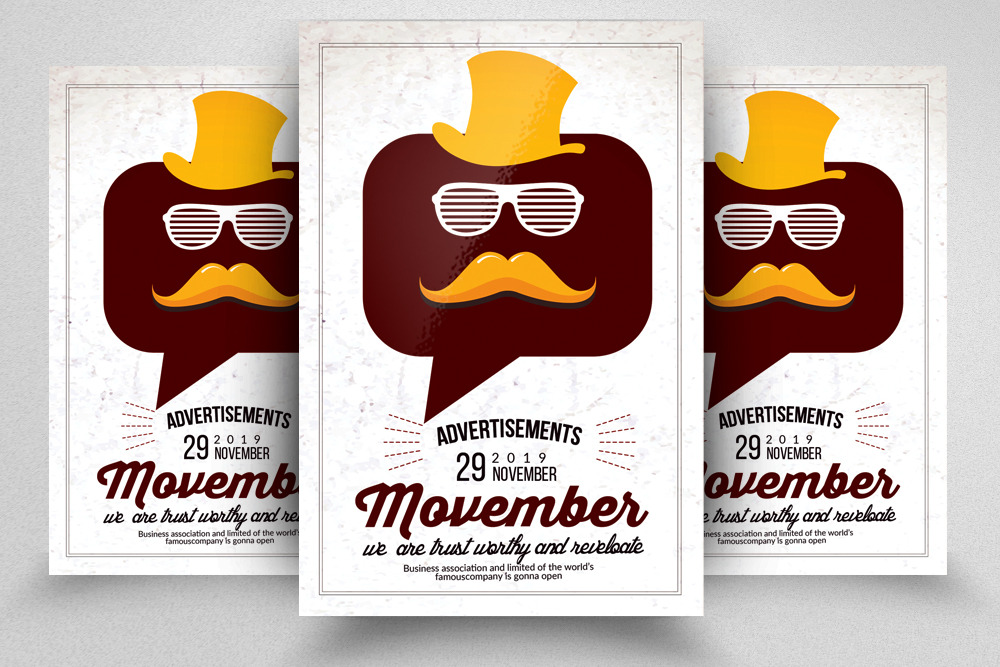 Movember Mustache Flyers, a Flyer Template by Psd Templates