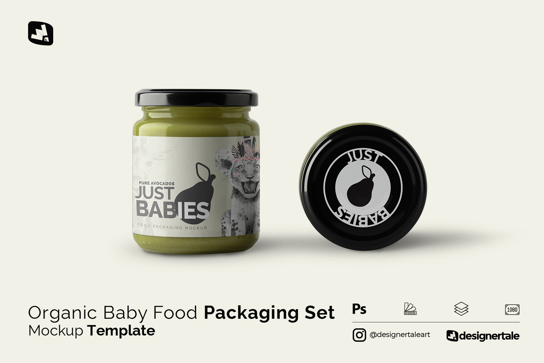 Organic Baby Food Packaging Mockup, a Packaging Mockup by Designertale