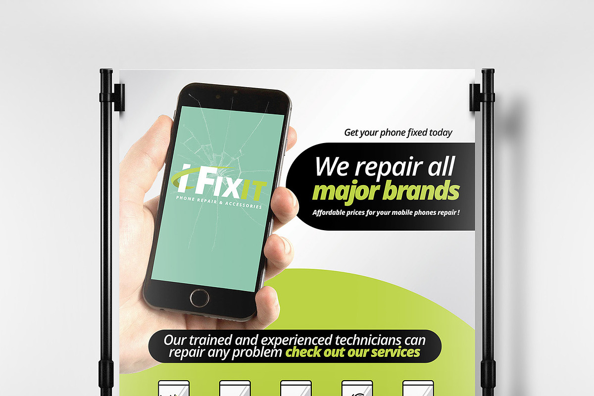 Phone Repair Shop Poster Template, a Flyer Template by BrandPacks