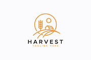 Harvest Wheat Barn Farm House Logo