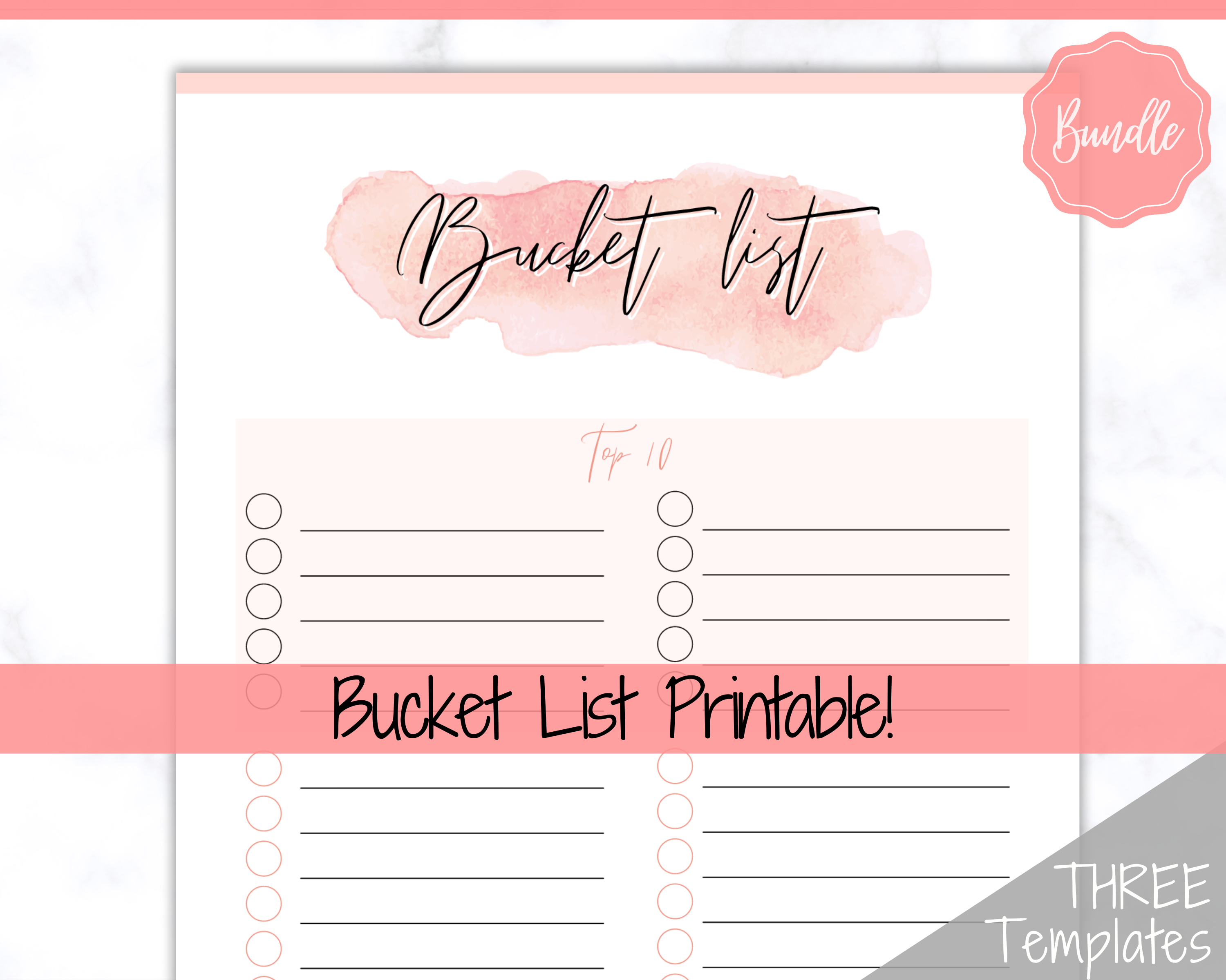 Bucket List Printable