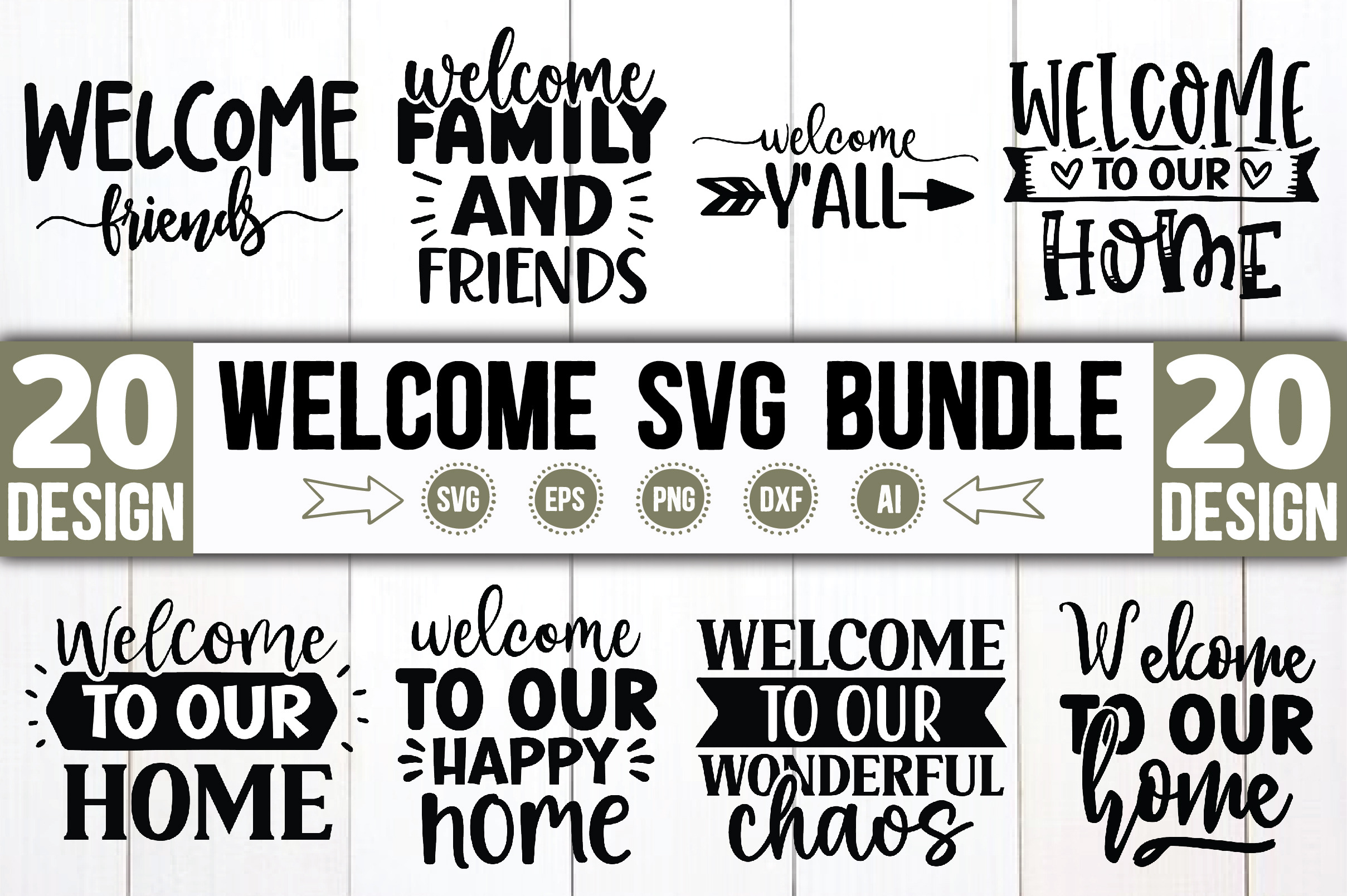 Welcome SVG Bundle, an Illustration by crafthome