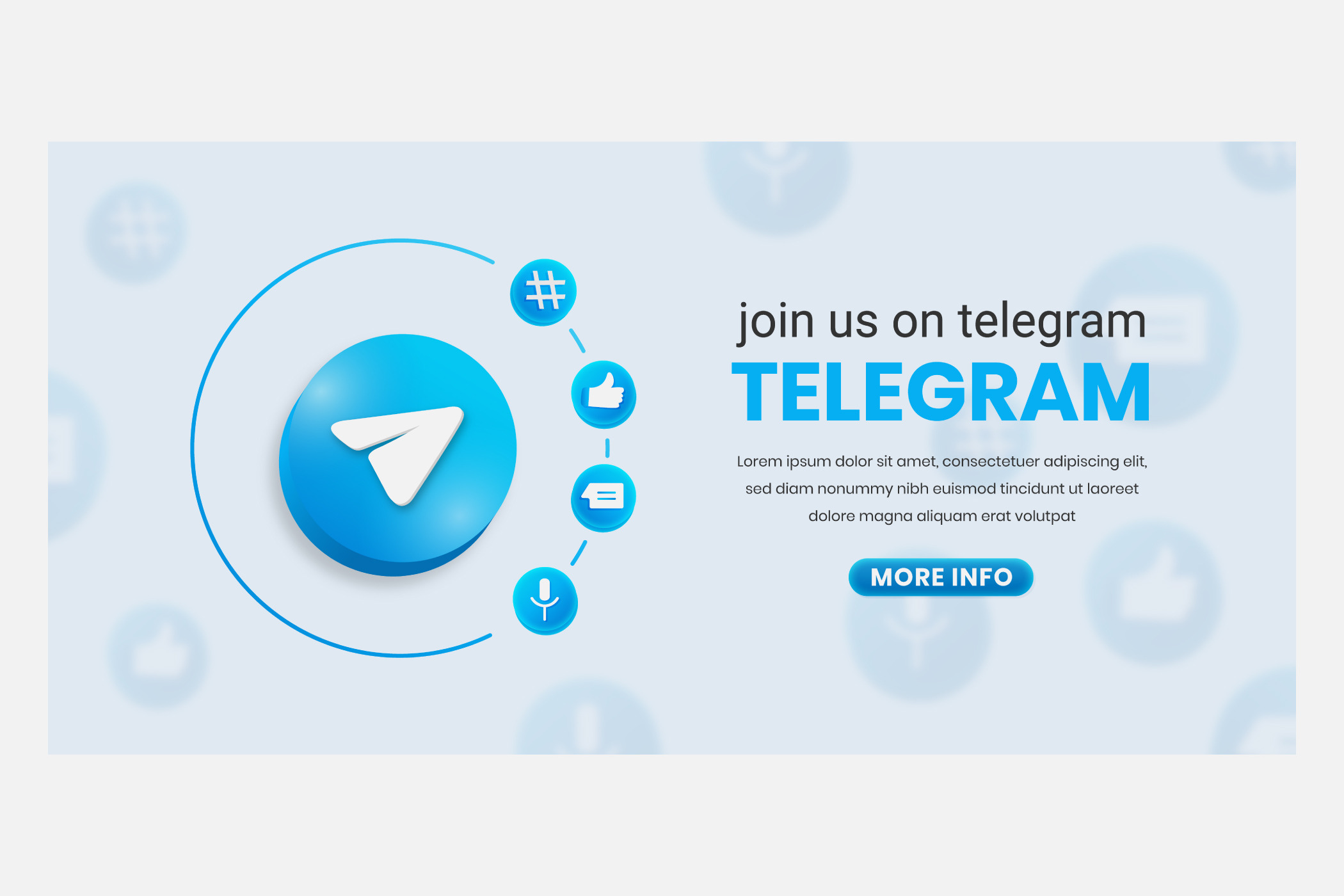 join us on telegram banner, a Social Media Template by thedesignsource