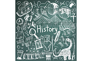 History education blackboard doodle, a Background Graphic by Crytal ...