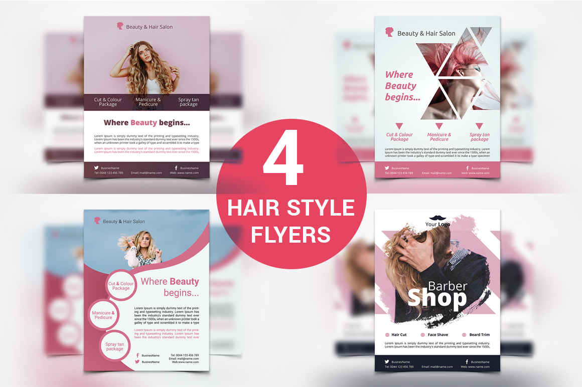 Hair Style Flyers, a Flyer Template by UNIK Agency