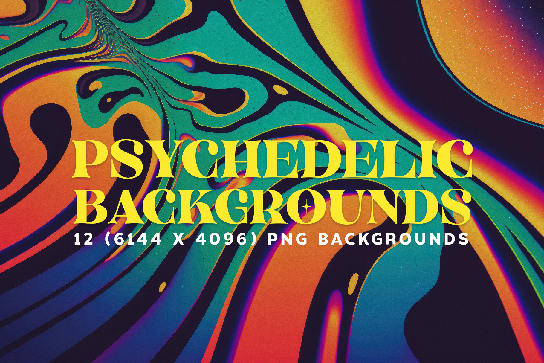 12 Psychedelic Backgrounds in 6K, a Background Graphic by HipFonts