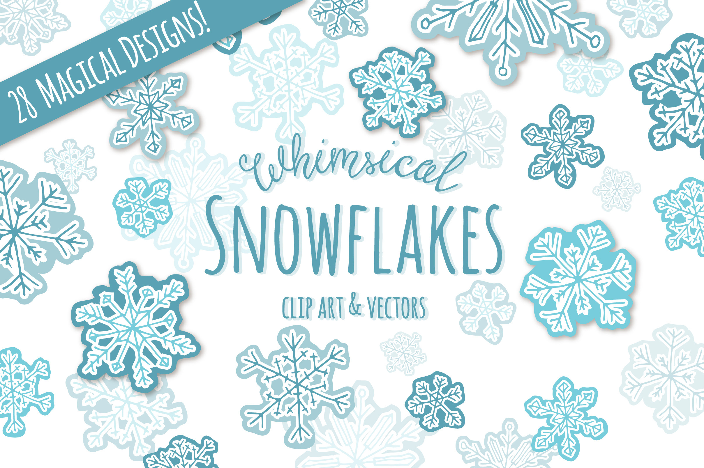 Holiday Snowflakes Clipart Set!, an Object Graphic by The Pen and Brush