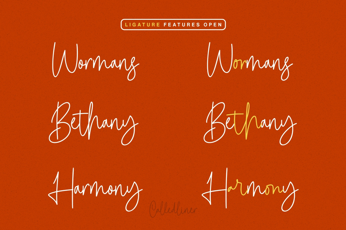 Calledliner - Monoscript Font, a Script Font by StringLabs | Creative Market