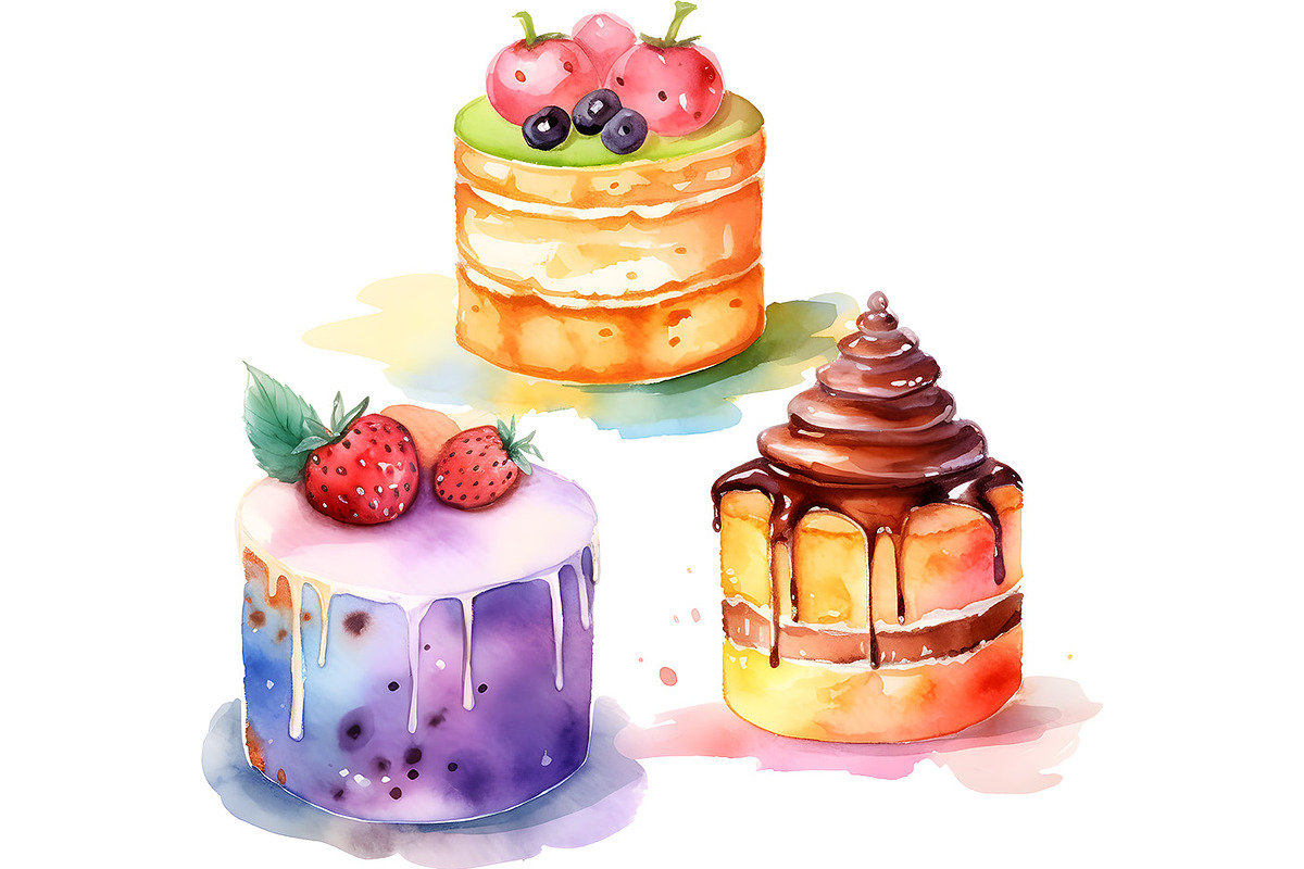 Watercolor Sweets Clipart, a Food Illustration by MuzaArtStudio ...