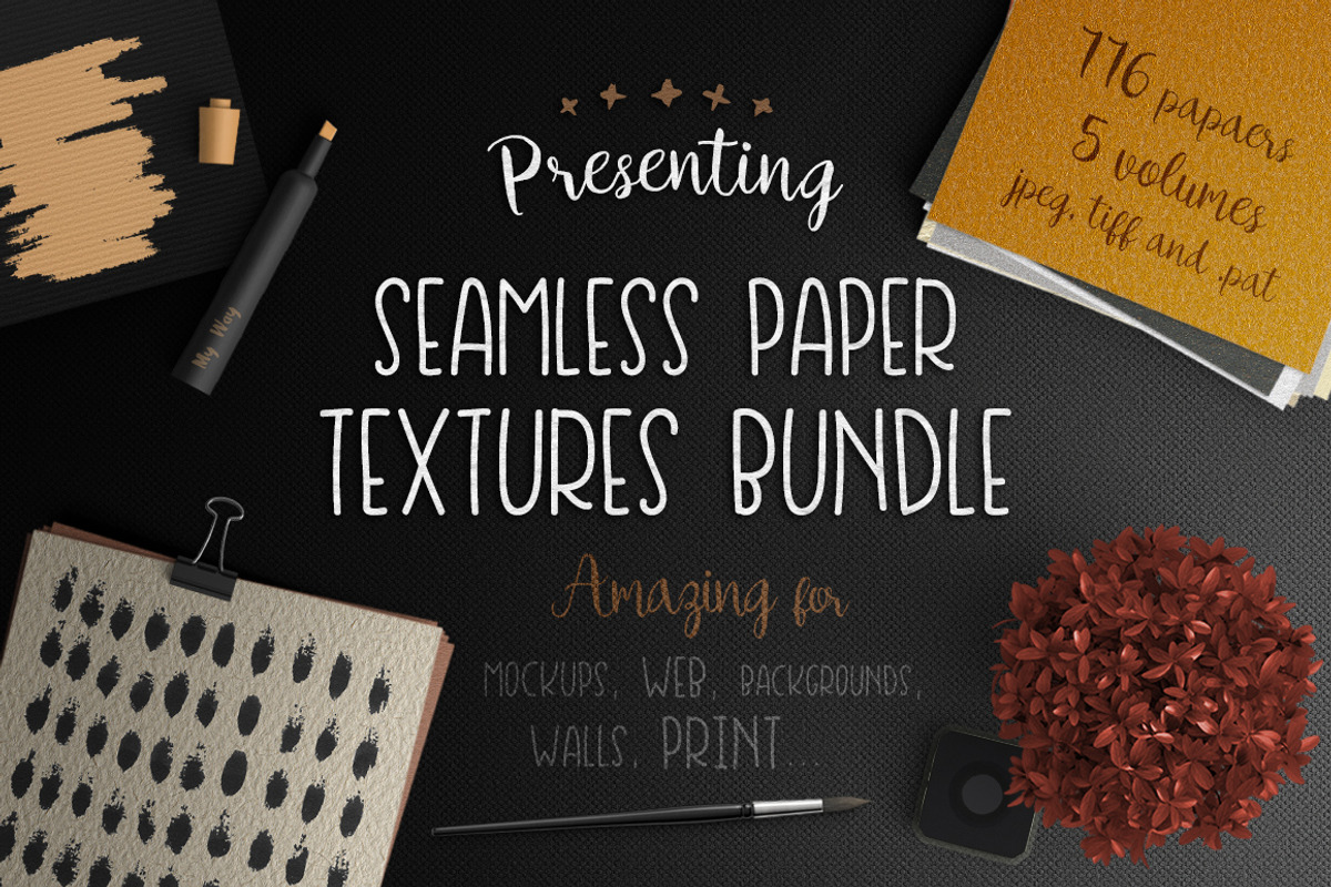 Seamless Paper Textures Bundle, a Texture Graphic by Nenad U.