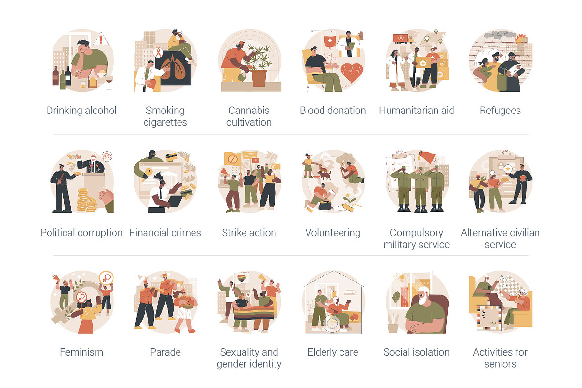 Social Life illustrations Vol.2, a Templates & Theme by Visual Generation