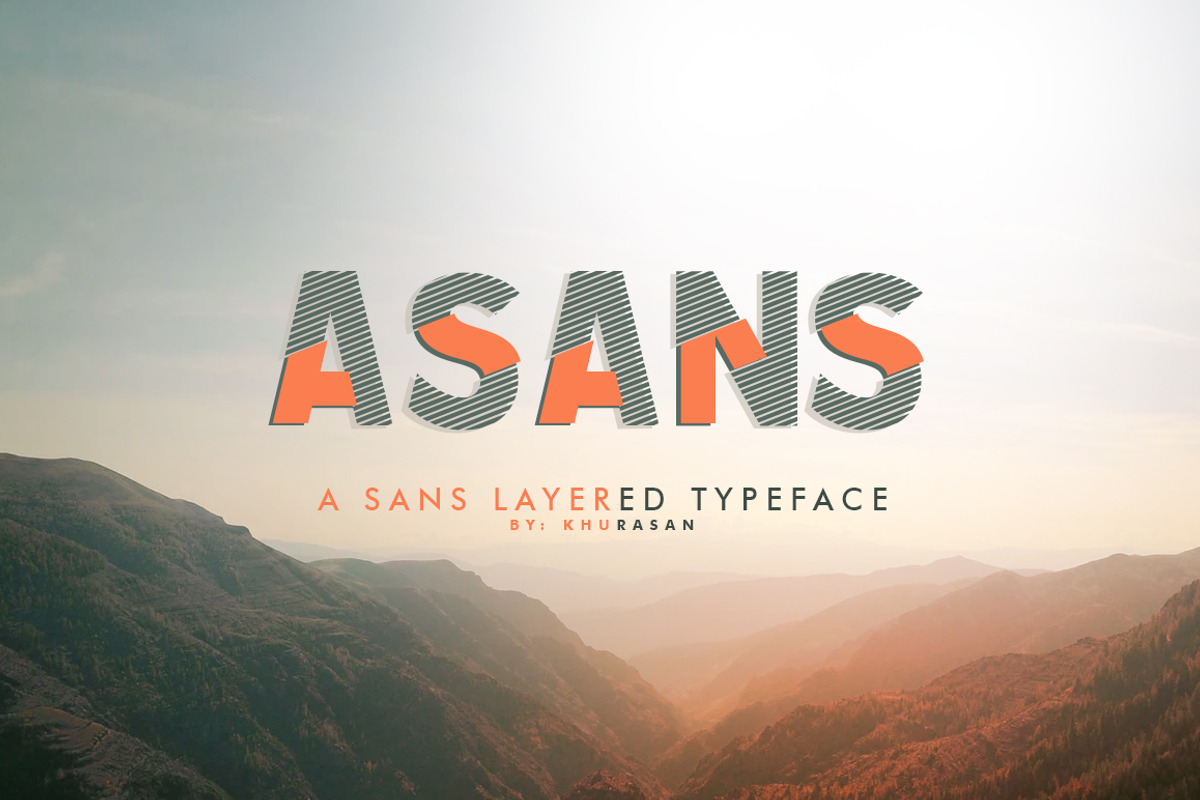 Asans Layered Font, a Sans Serif Font by khurasan
