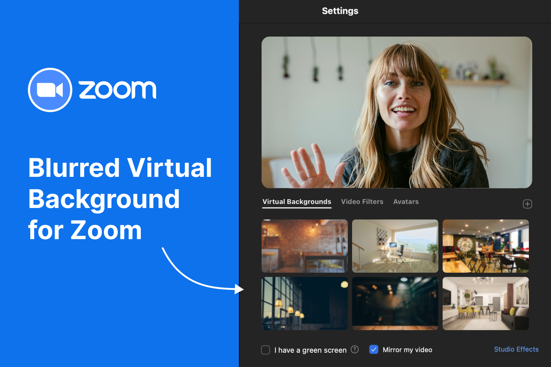 Blurred Virtual Backgrounds for Zoom