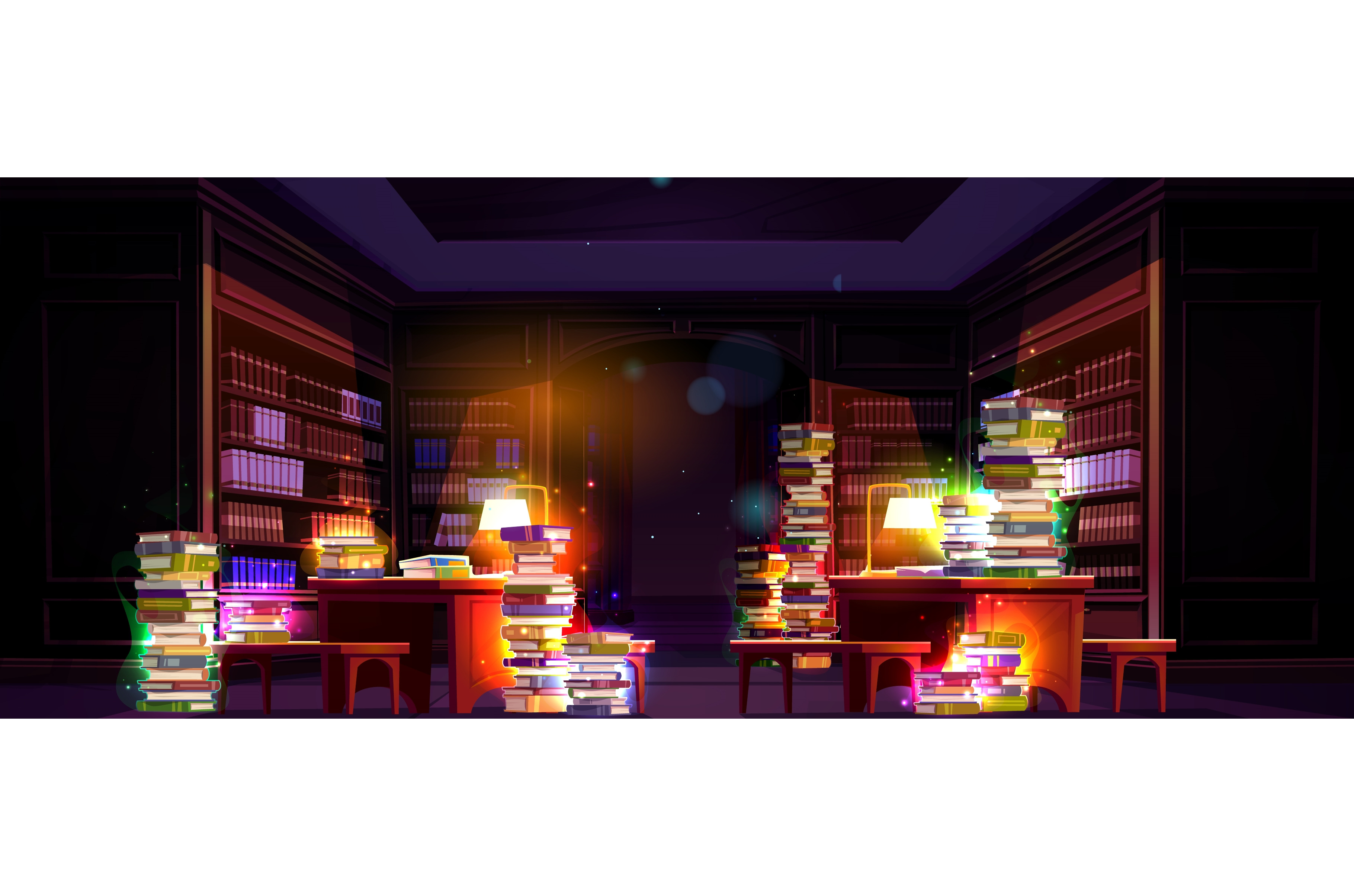 Magic school library room with, an Education Illustration by art PVP ...