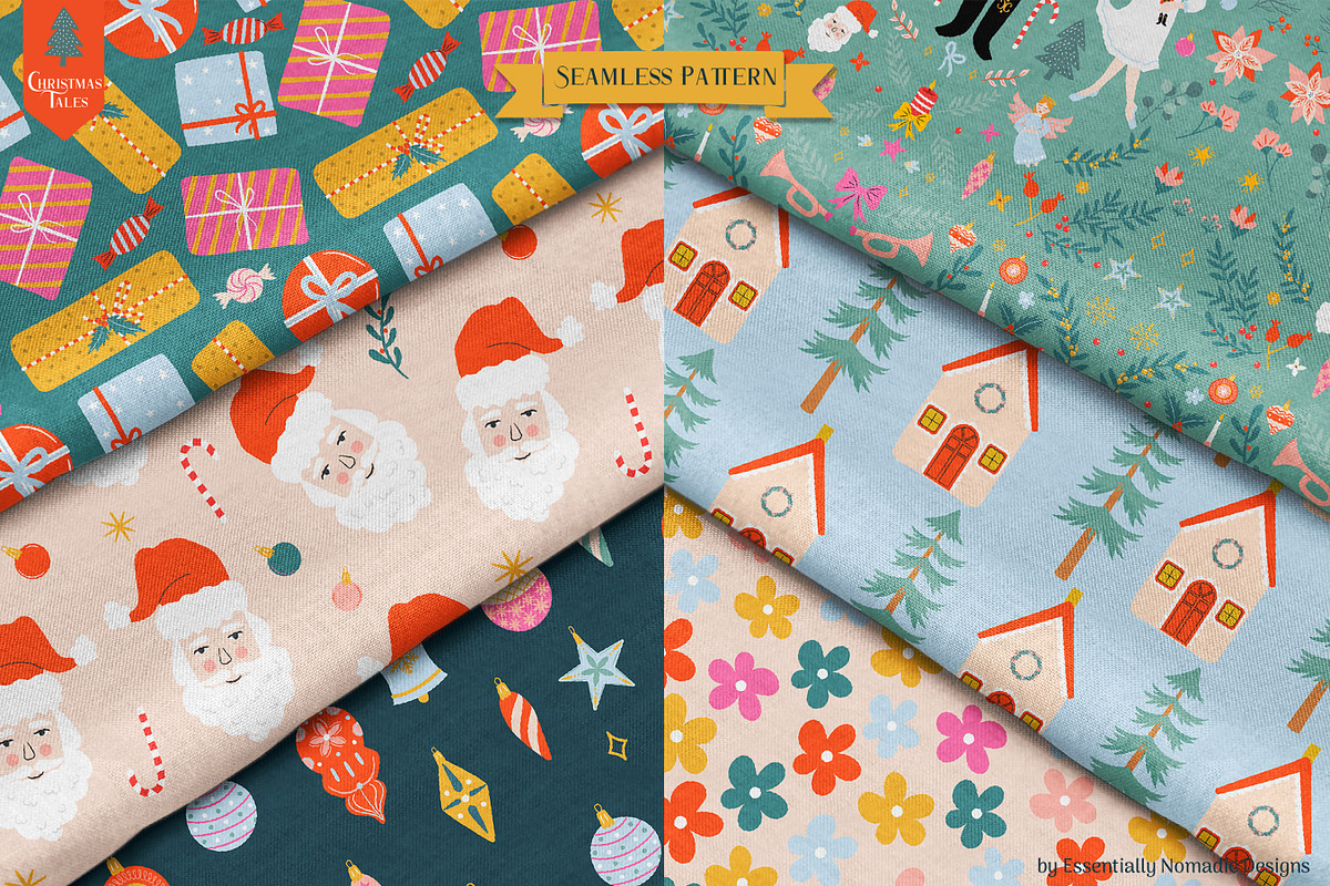 Nutcracker Christmas Pattern Graphic, a Seasonal Illustration by ...