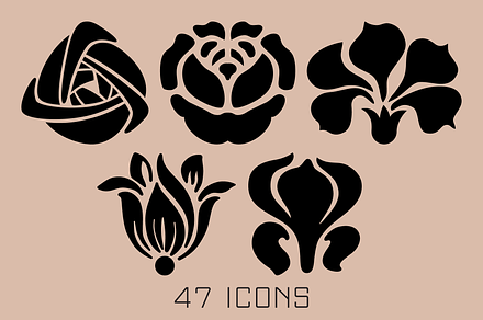 Fancy Flowers Icons | Icons ~ Creative Market