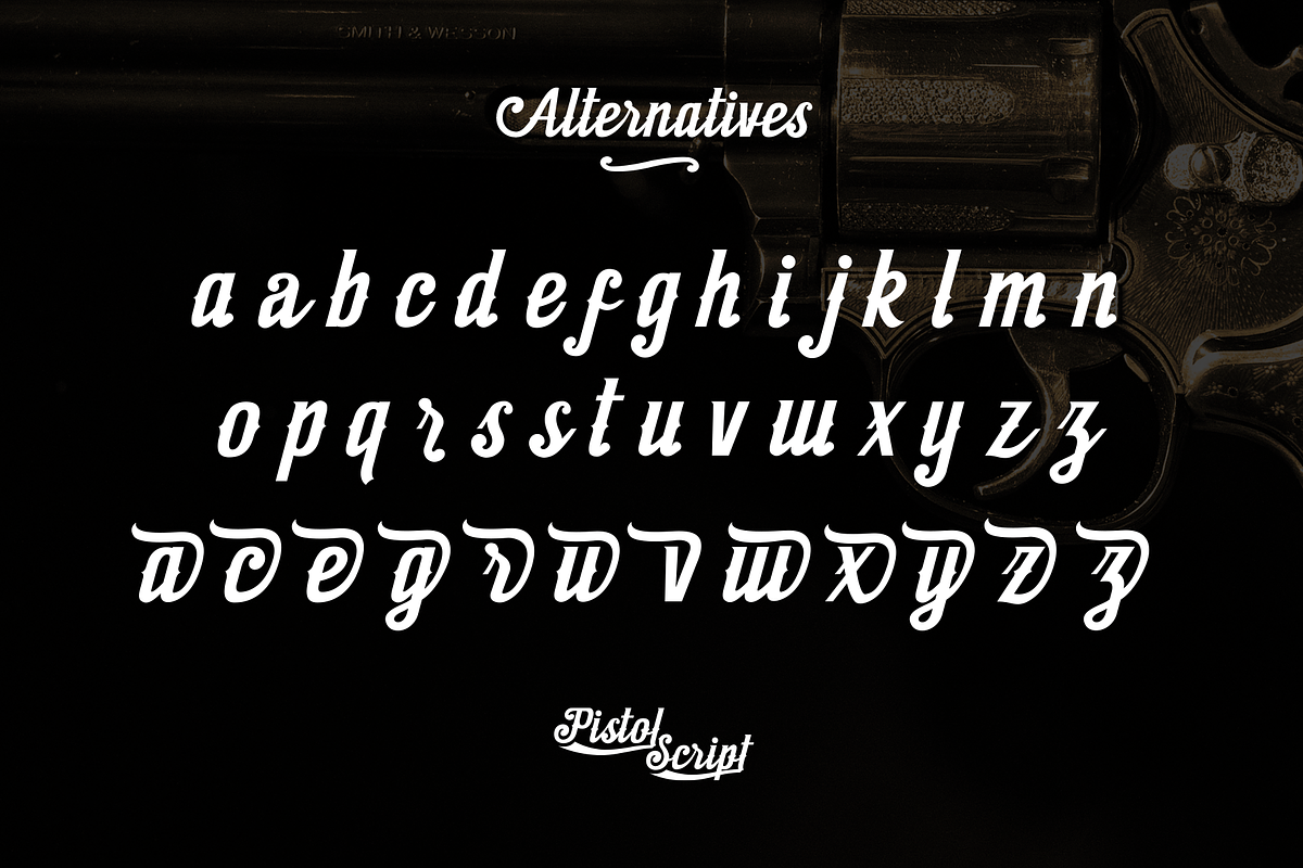 Pistol Script Font, a Script Font by Alphabet Agency | Creative Market