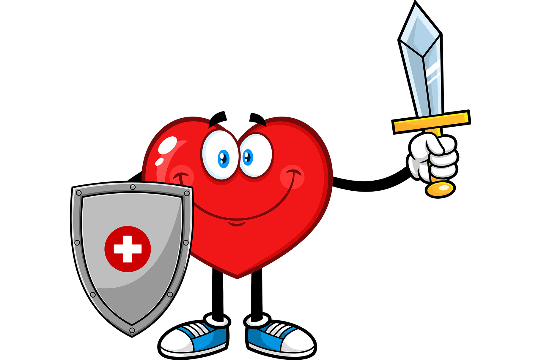 Healthy Red Heart Cartoon Character
