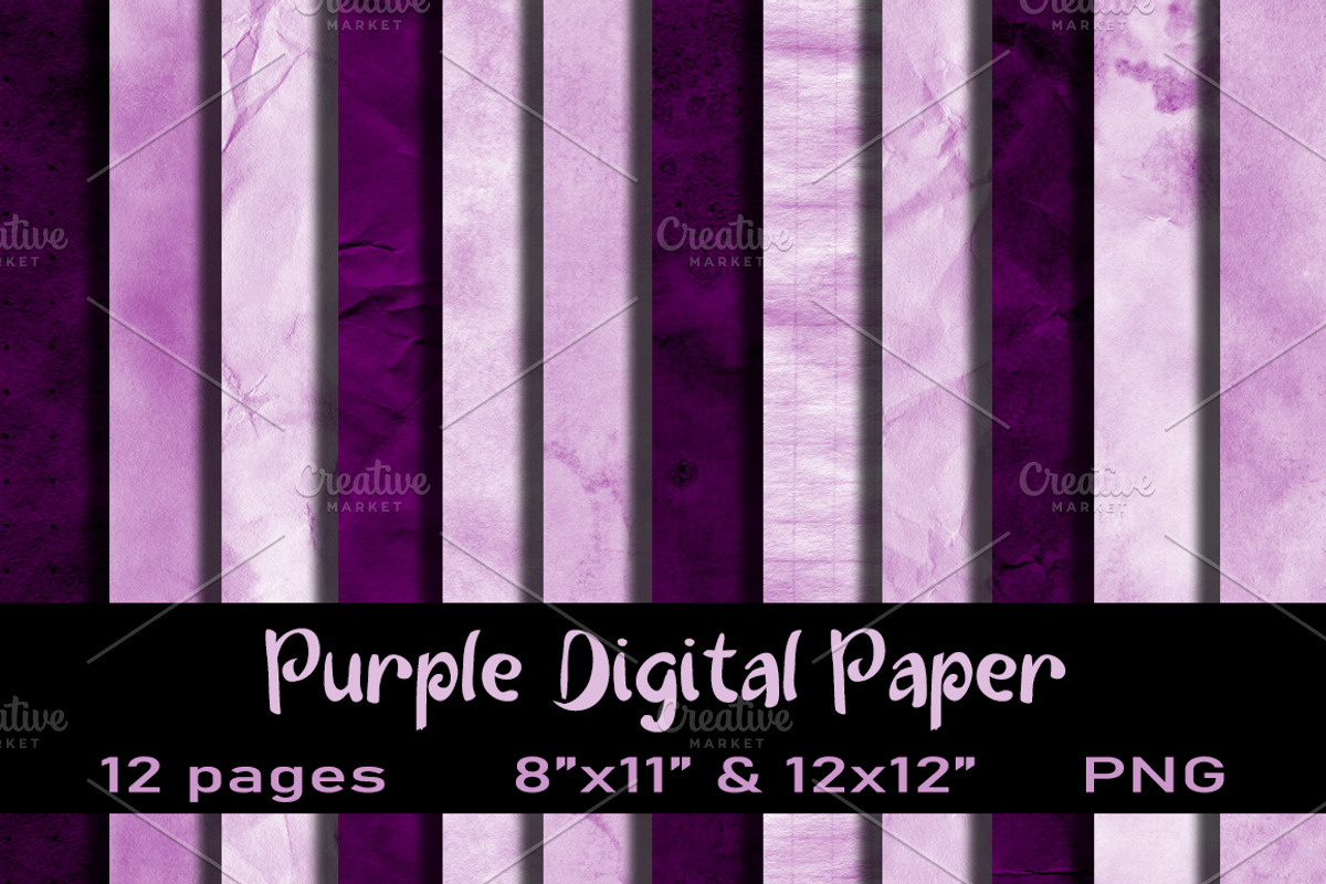 12 Digital Paper Purple PNG. | Creative Market