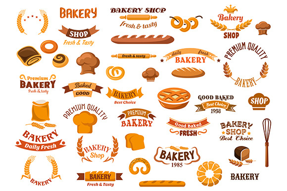 Bakery and pastry design elements, a Graphic by Vector Tradition