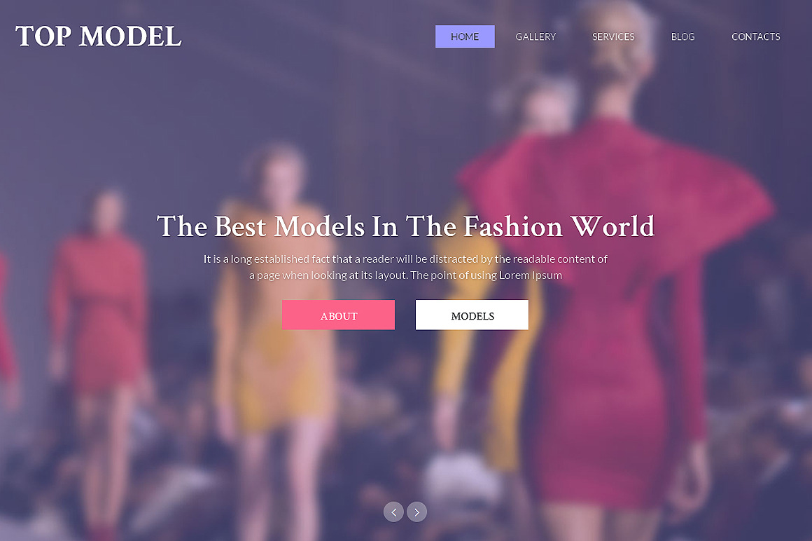 Top Model Responsive One Page Theme, a Landing Page Template by ...