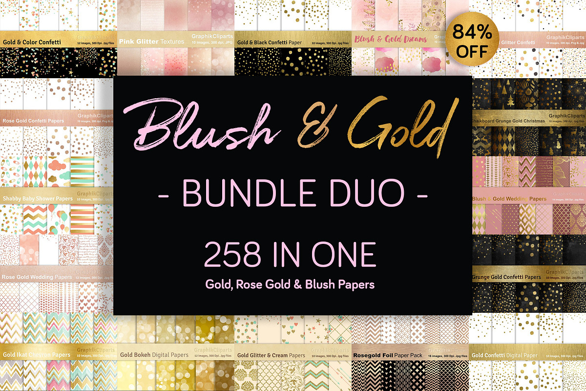 Gold Confetti Digital Papers-Png+Jpg, a Texture Graphic by Chus Moreno ...