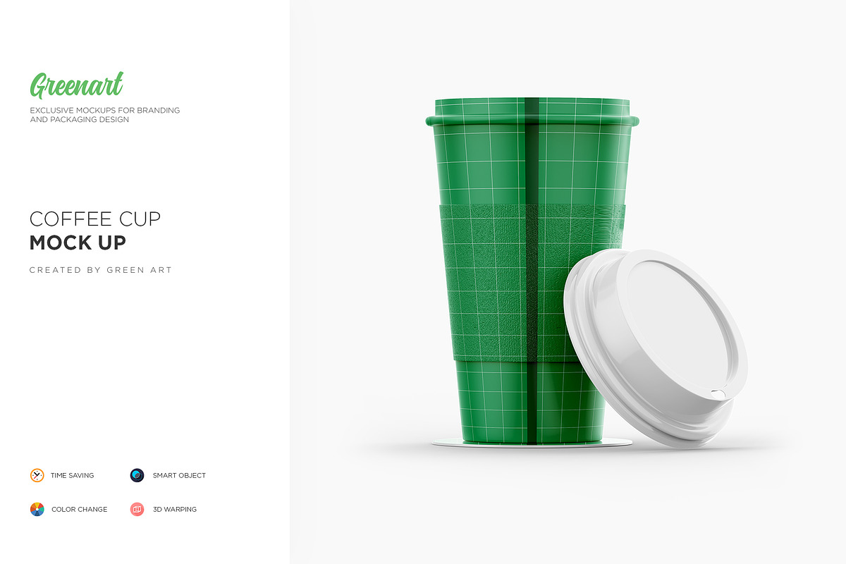 Coffee Cup With Sleeve-3 PSD Mockup, a Cups & Container Mockup by Green Art