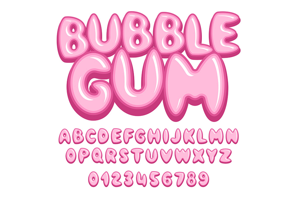 Bubble Gum font, an Icon by Volyk | Creative Market Bubble Gum font, an Icon by Volyk | Creative Market