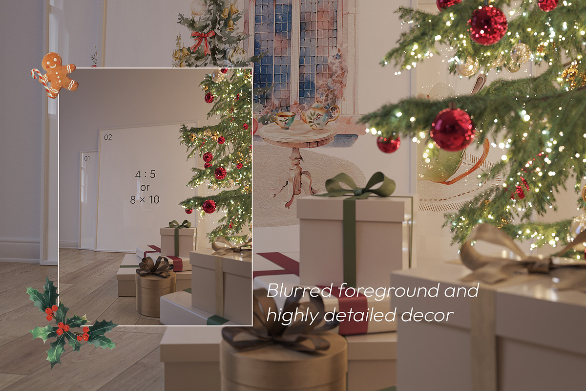RIZDVO: Christmas Festive Frame Mockup