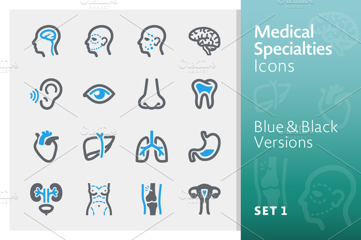 Medical Specialties Icons - Set 1, an Icon by introwiz1