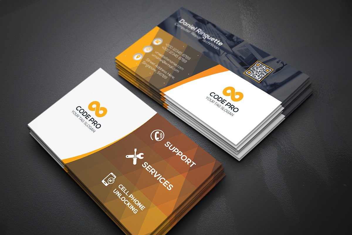 Mobile Repair Business Card, a Business Card Template by Genereux Art