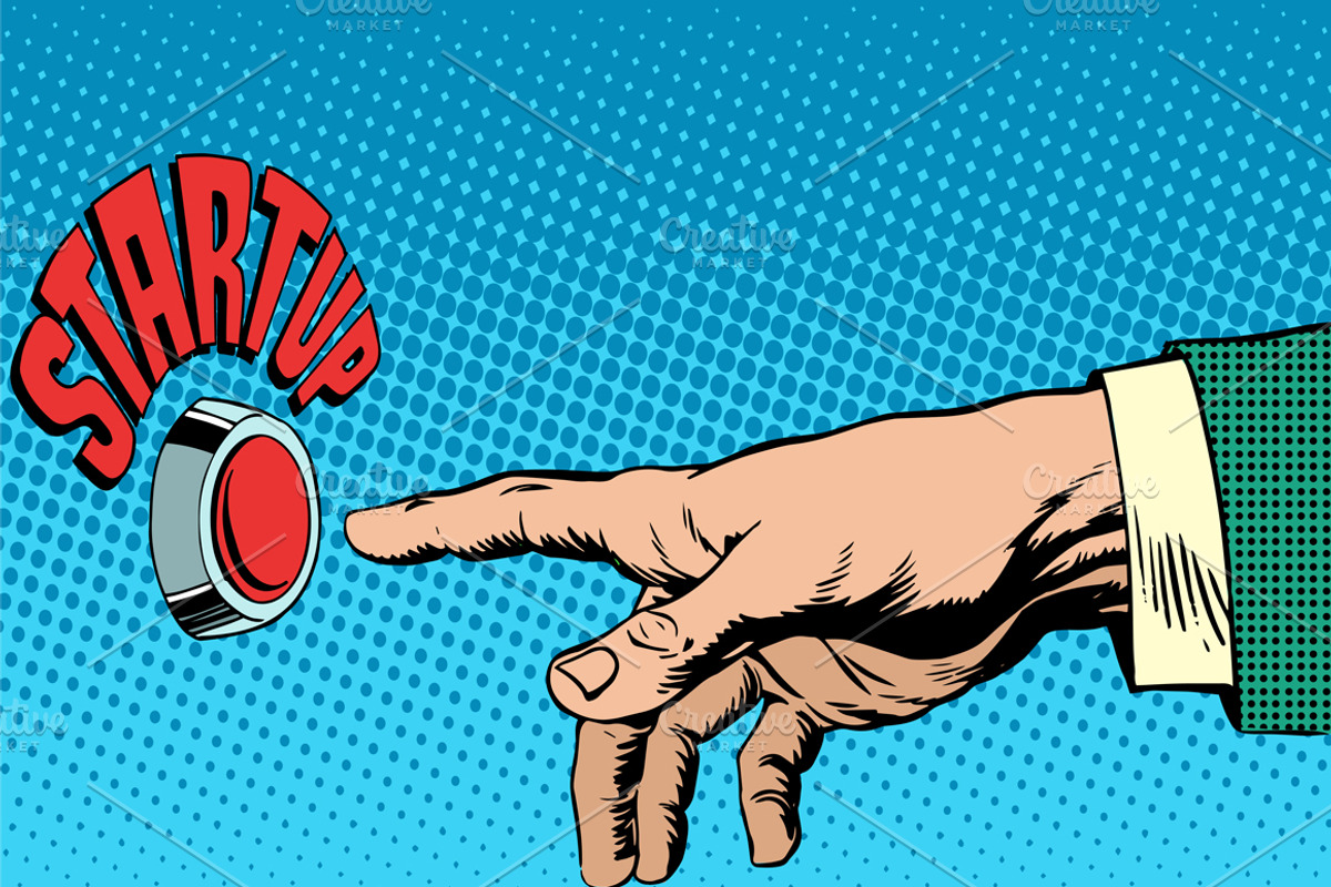 business concept startup button, a Work Illustration by studiostoks