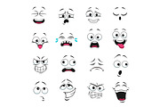 Face expression feelings icons, an Illustration by Vector Tradition