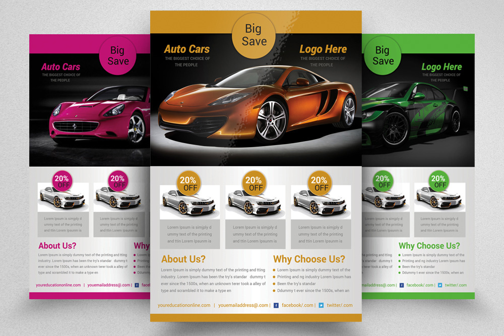 Auto Car Flyer Template, a Flyer Template by Psd Templates