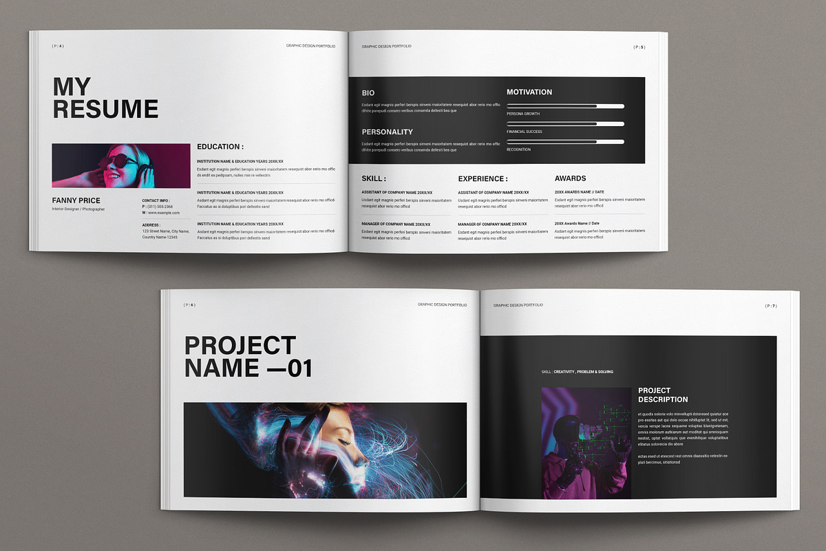 Graphic Design Portfolio Brochure, a Brochure Template by E-Type
